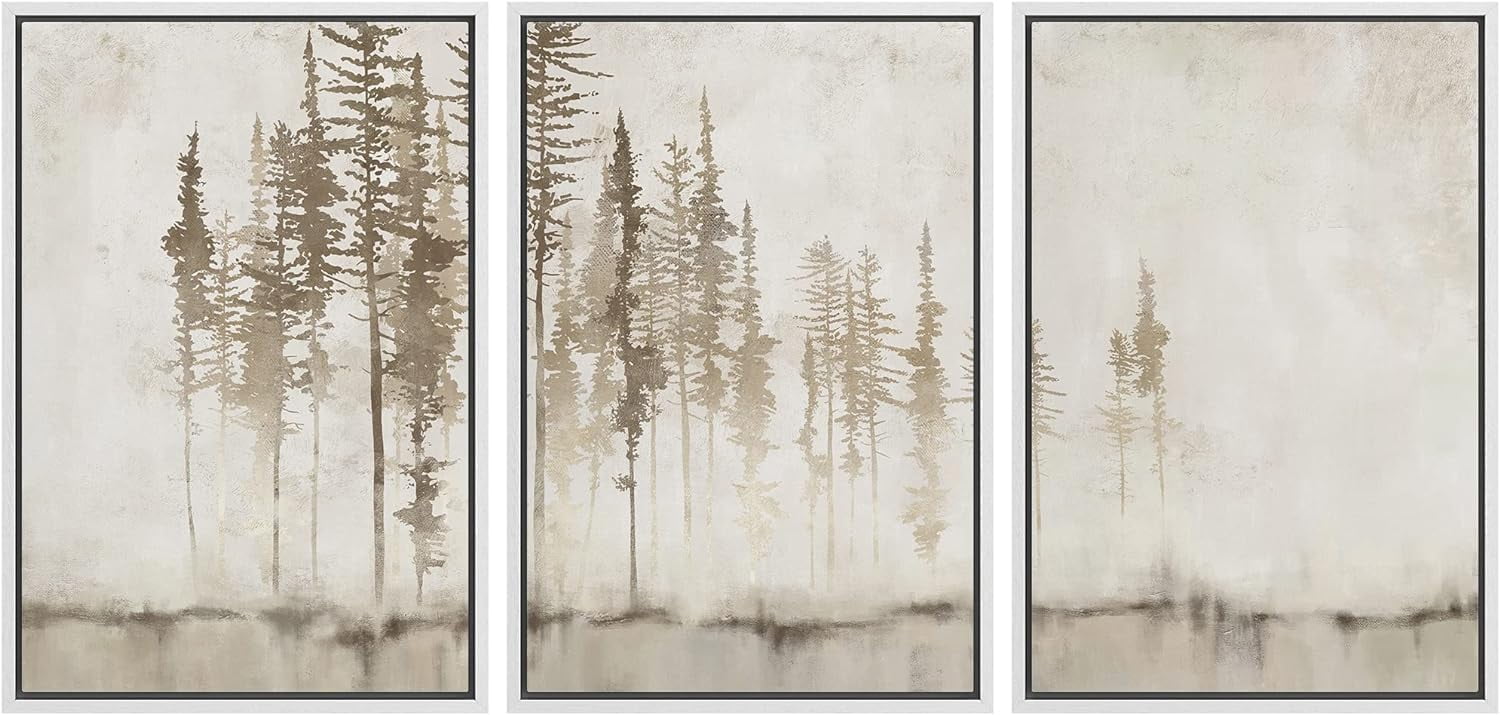 IDEA4WALL 3 Panels Framed Canvas Print Wall Art Set Pastel Grunge ...