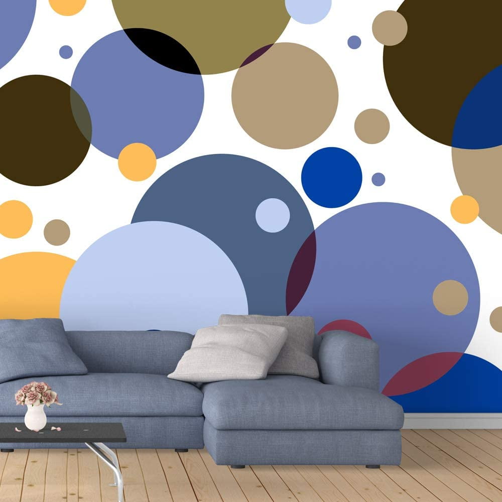 IDEA4WALL 4pcs Colorful Dots Peel and Stick Wallpaper Removable Wall ...