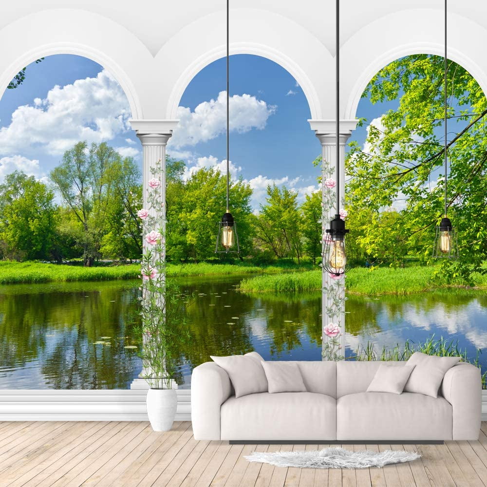IDEA4WALL 4pcs Floral Peel and Stick Wallpaper Removable Wall Murals ...