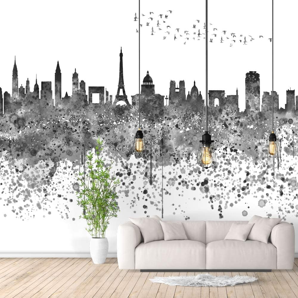 IDEA4WALL 4pcs Floral Peel and Stick Wallpaper Removable Wall Murals ...