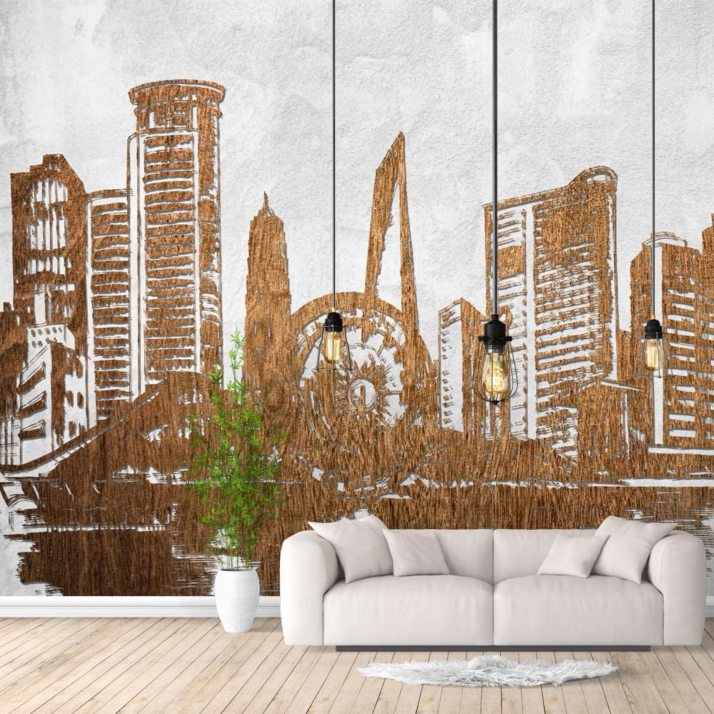 IDEA4WALL 4pcs Floral Peel and Stick Wallpaper Removable Wall Murals ...