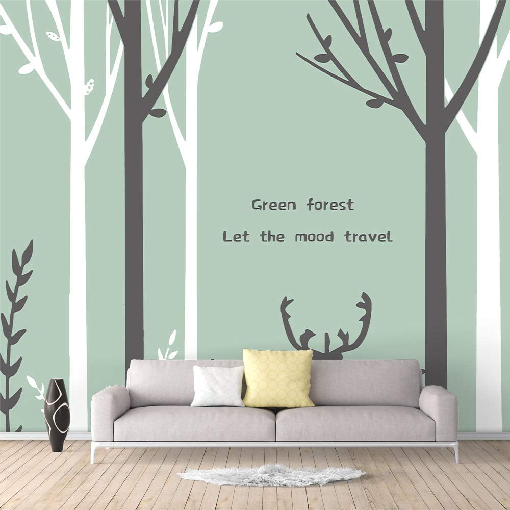 IDEA4WALL 4pcs Minimalist Illustration Peel and Stick Wallpaper ...