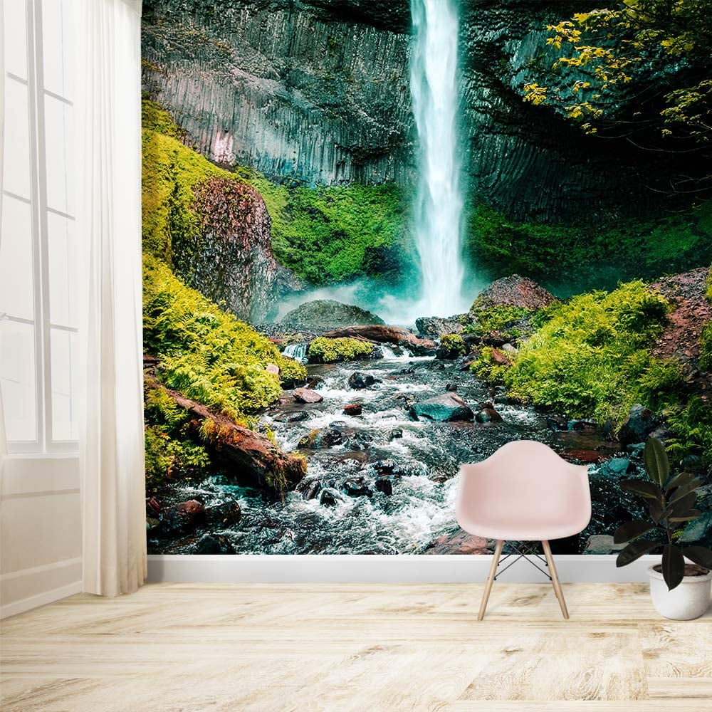 IDEA4WALL 4pcs Waterfall Peel and Stick Wallpaper Removable Wall Murals ...