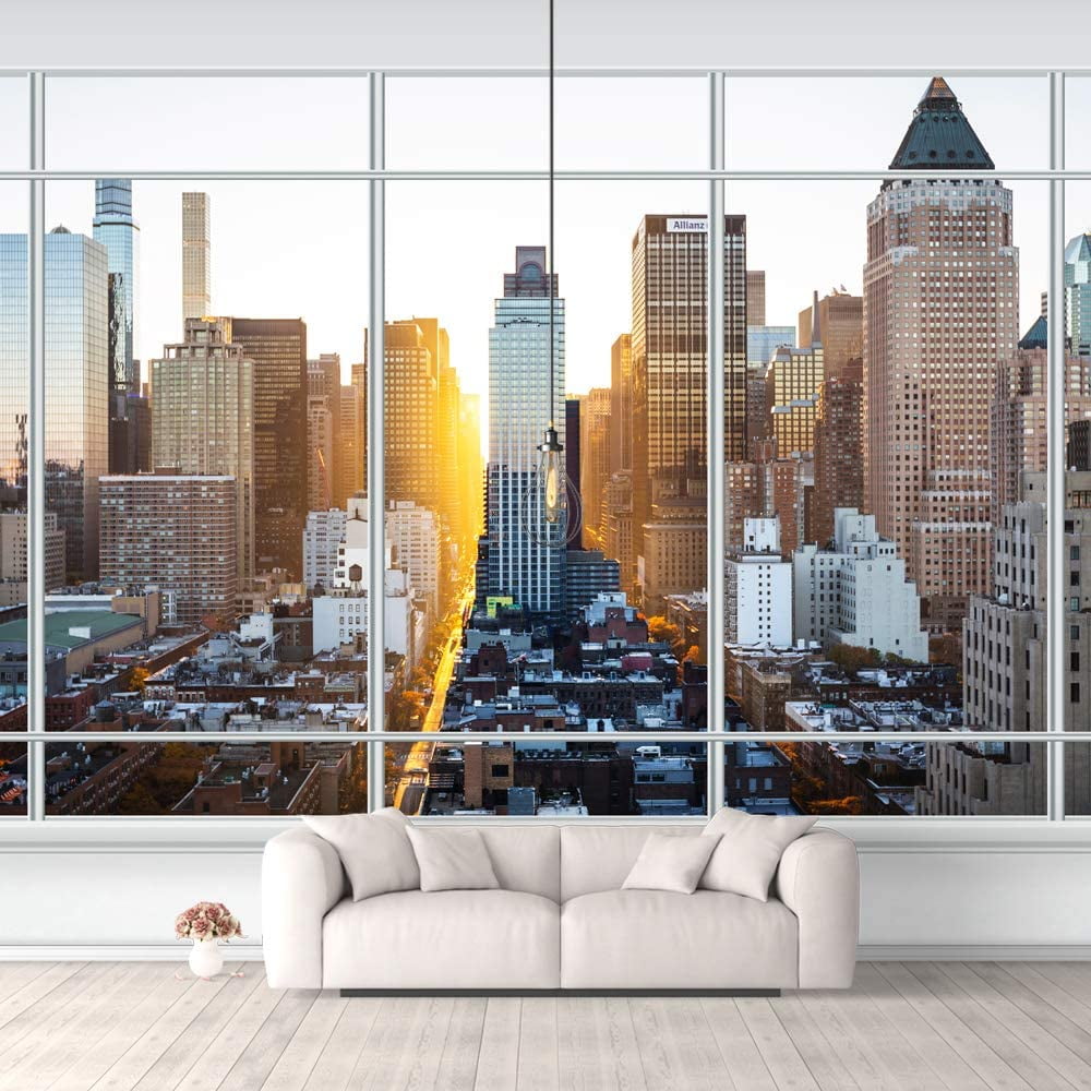 IDEA4WALL 6pcs City Landscape Peel and Stick Wallpaper Removable Wall ...