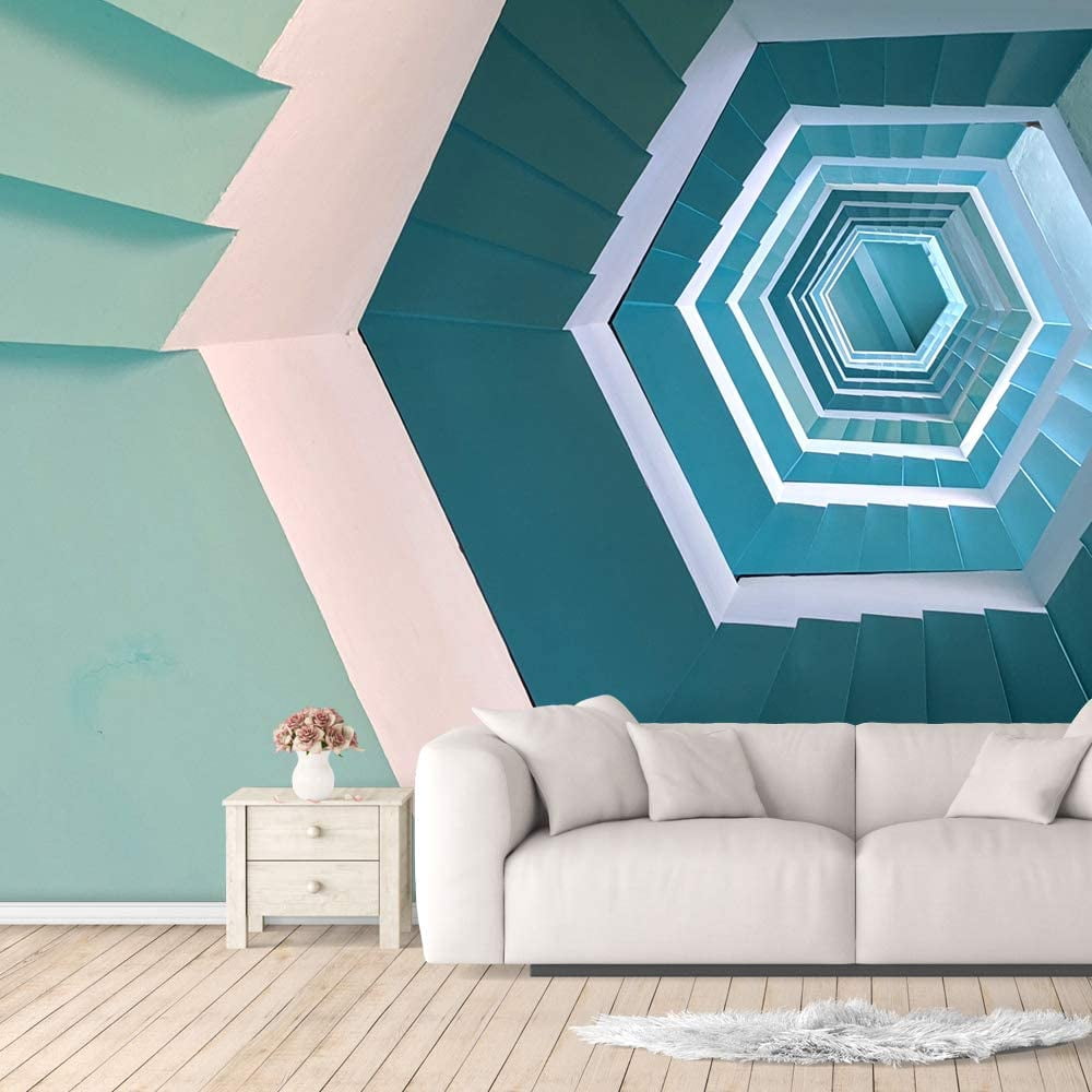 IDEA4WALL 6pcs Spatial Perspective Peel and Stick Wallpaper Removable ...