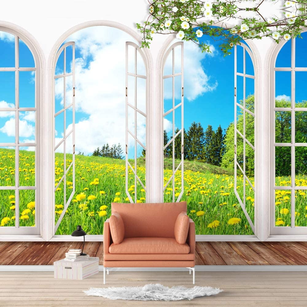 IDEA4WALL 6pcs Vies from French Window Peel and Stick Wallpaper ...