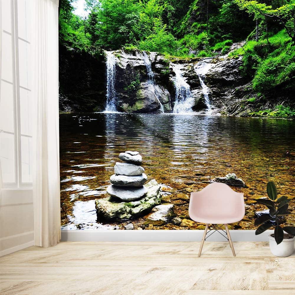 IDEA4WALL 6pcs Waterfall Peel and Stick Wallpaper Removable Wall Murals ...
