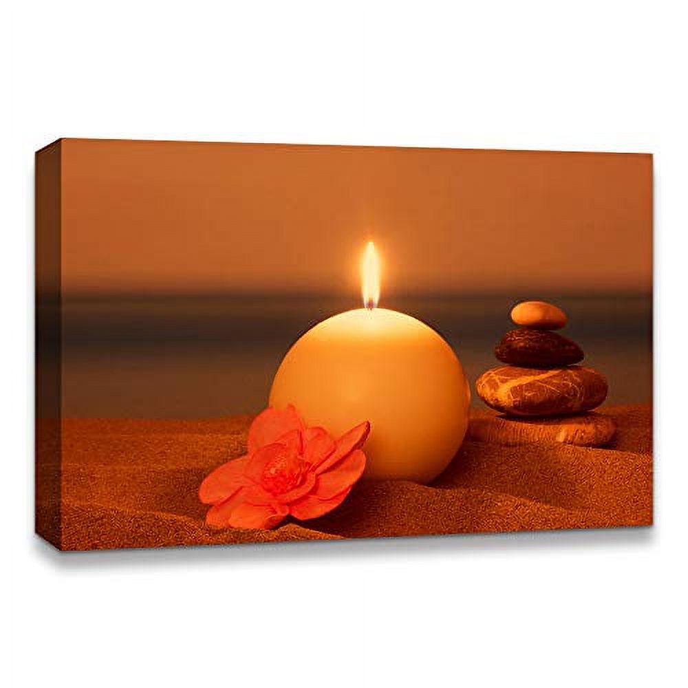IDEA4WALL Canvas Print Wall Art Ball Candle & Stones Yoga Zen ...