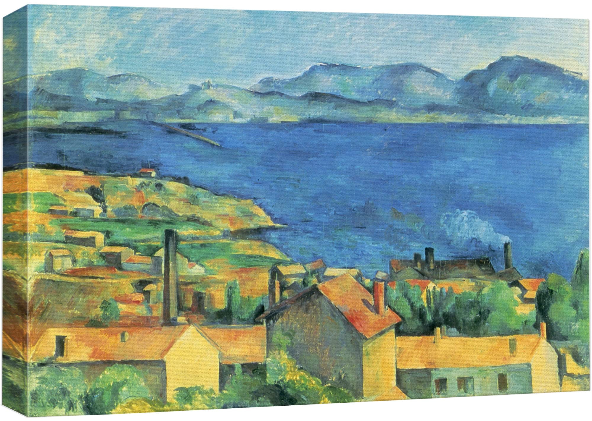 IDEA4WALL Canvas Wall Art Bay of Marseille, View from L'Estaque by Paul Cezanne Fine Art Pastel ...