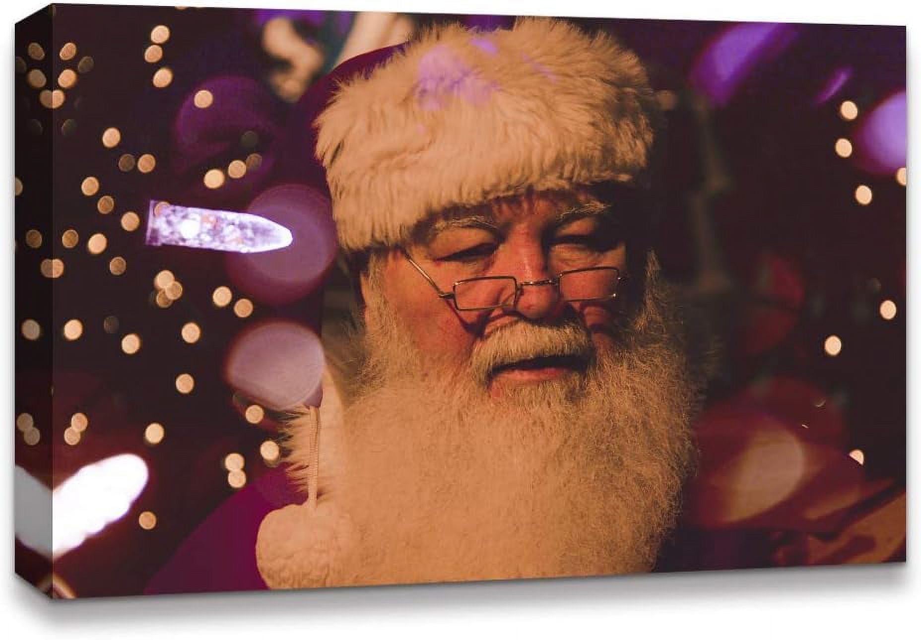 IDEA4WALL Christmas Santa Claus In The Shadow Of Lights - Wall Art ...