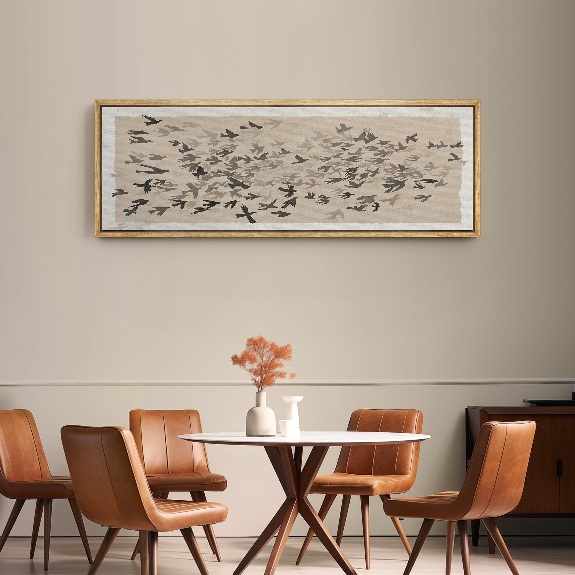 IDEA4WALL Extra Large Framed Canvas Print Wall Art Abstract Muted Earth ...