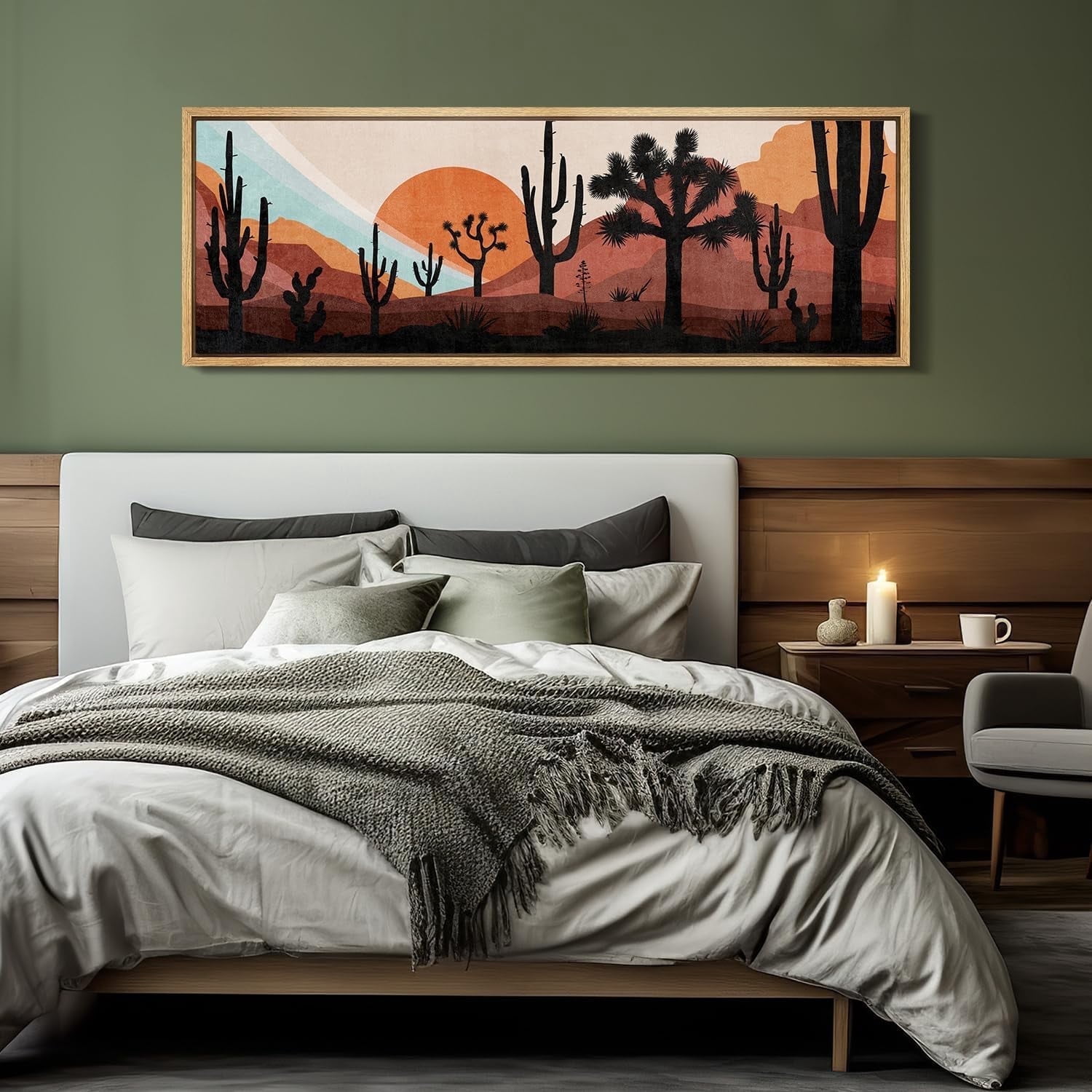 IDEA4WALL Extra Large Framed Canvas Print Wall Art Desert Sunset with ...