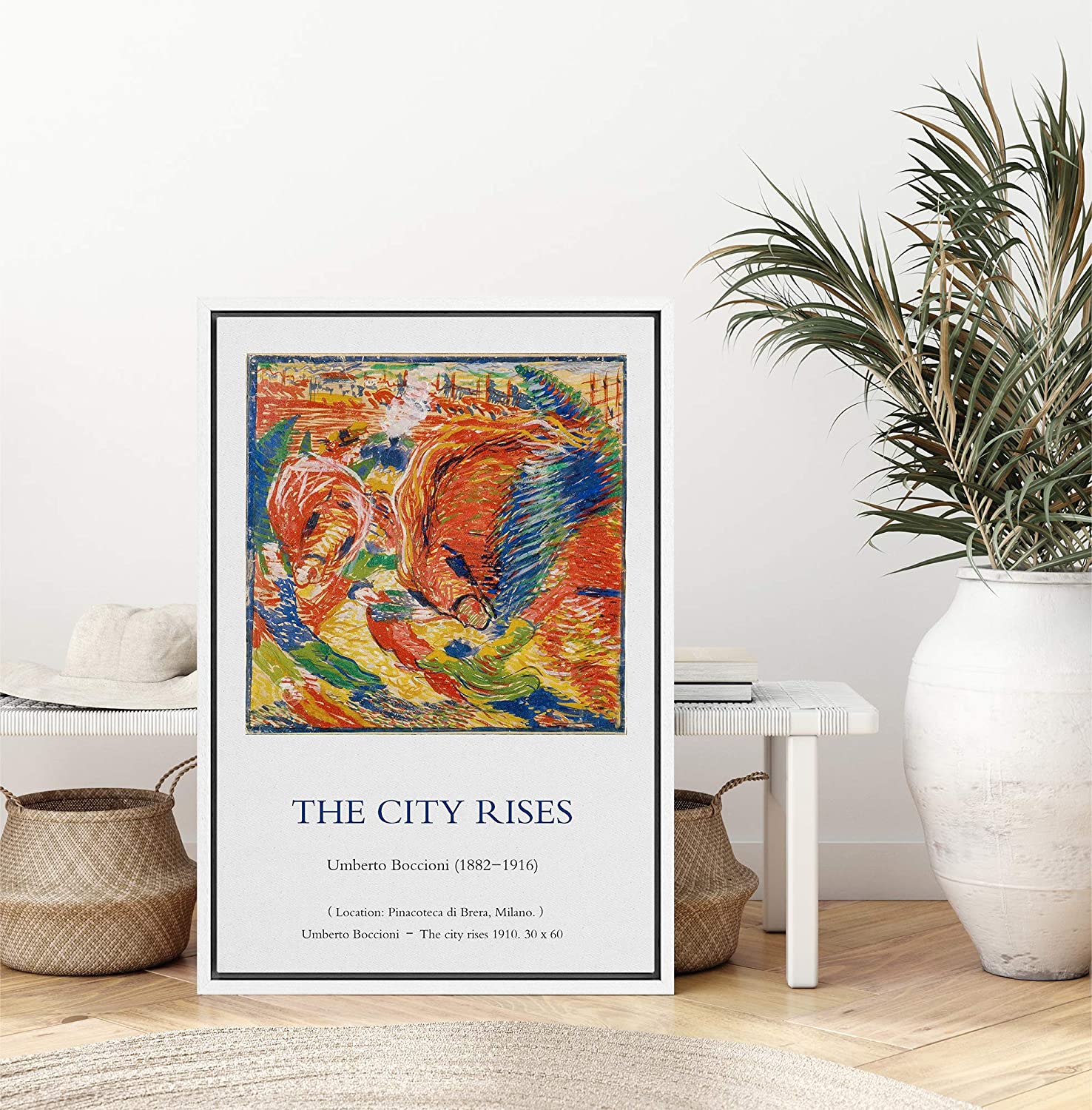 IDEA4WALL Framed Canvas Art Wall Decor The City Rises Master Aritst ...