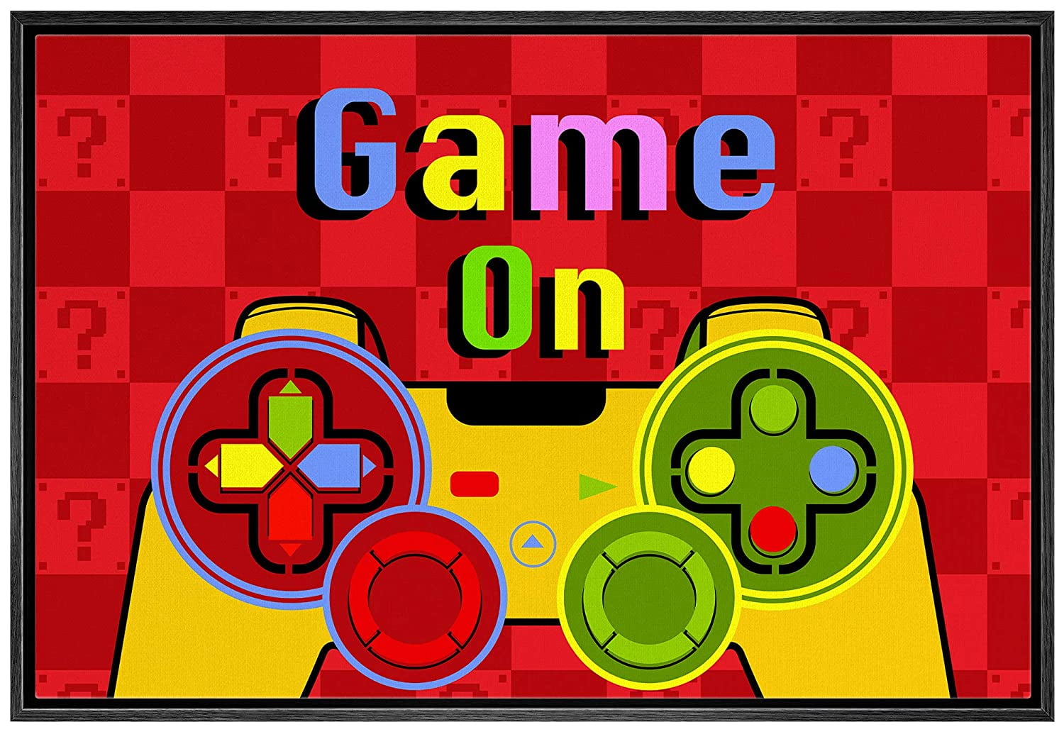 IDEA4WALL Framed Canvas Art Wall Decor Mario Video Arcade Playstation ...