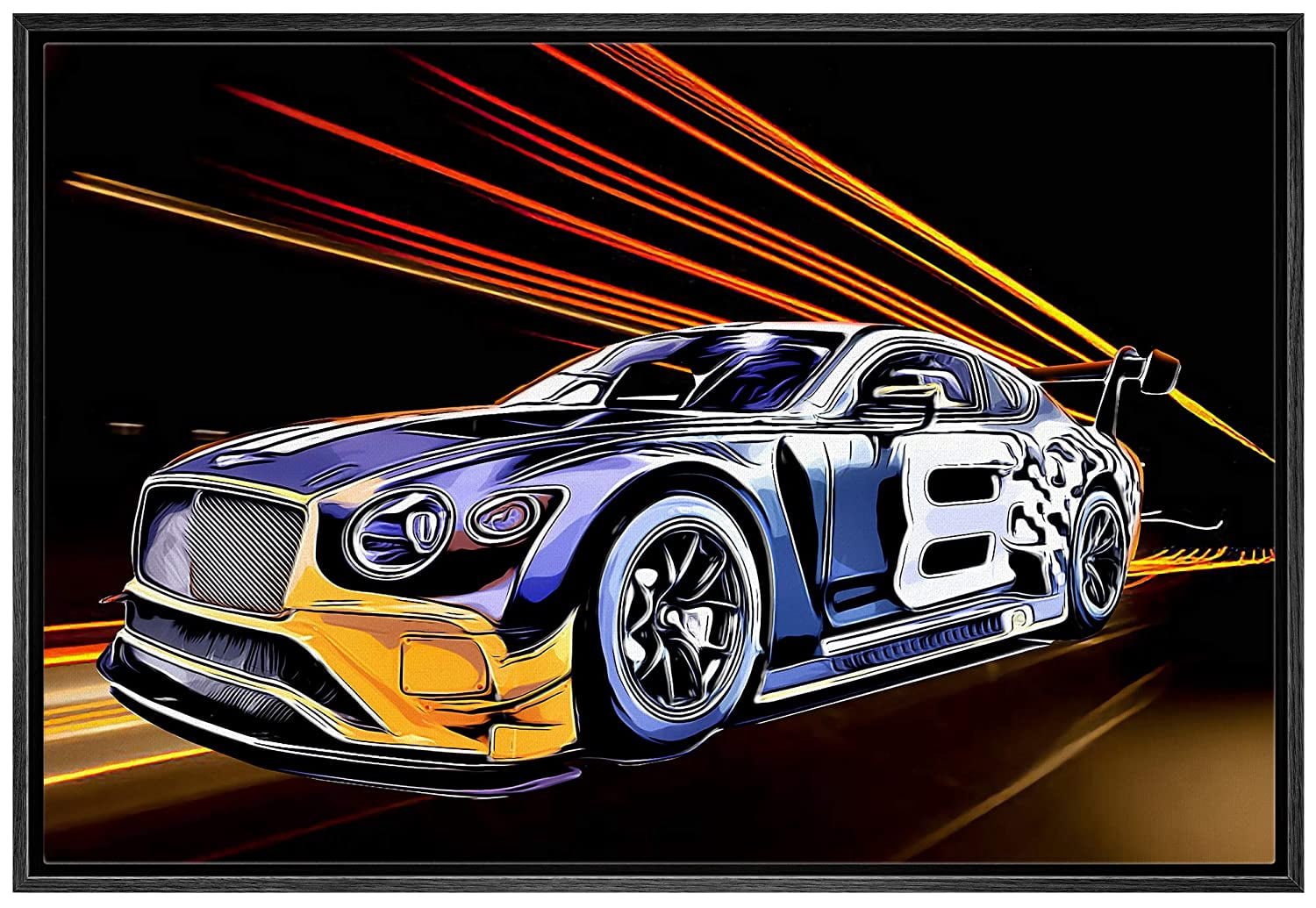 IDEA4WALL Framed Canvas Art Wall Decor Purple Sporty Bentley ...