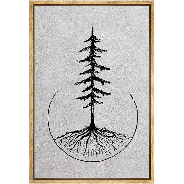 tall pine tree drawing