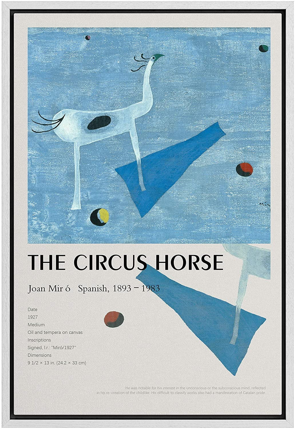 IDEA4WALL Framed Canvas Art Wall Decor The Circus Horse Master Aritst ...