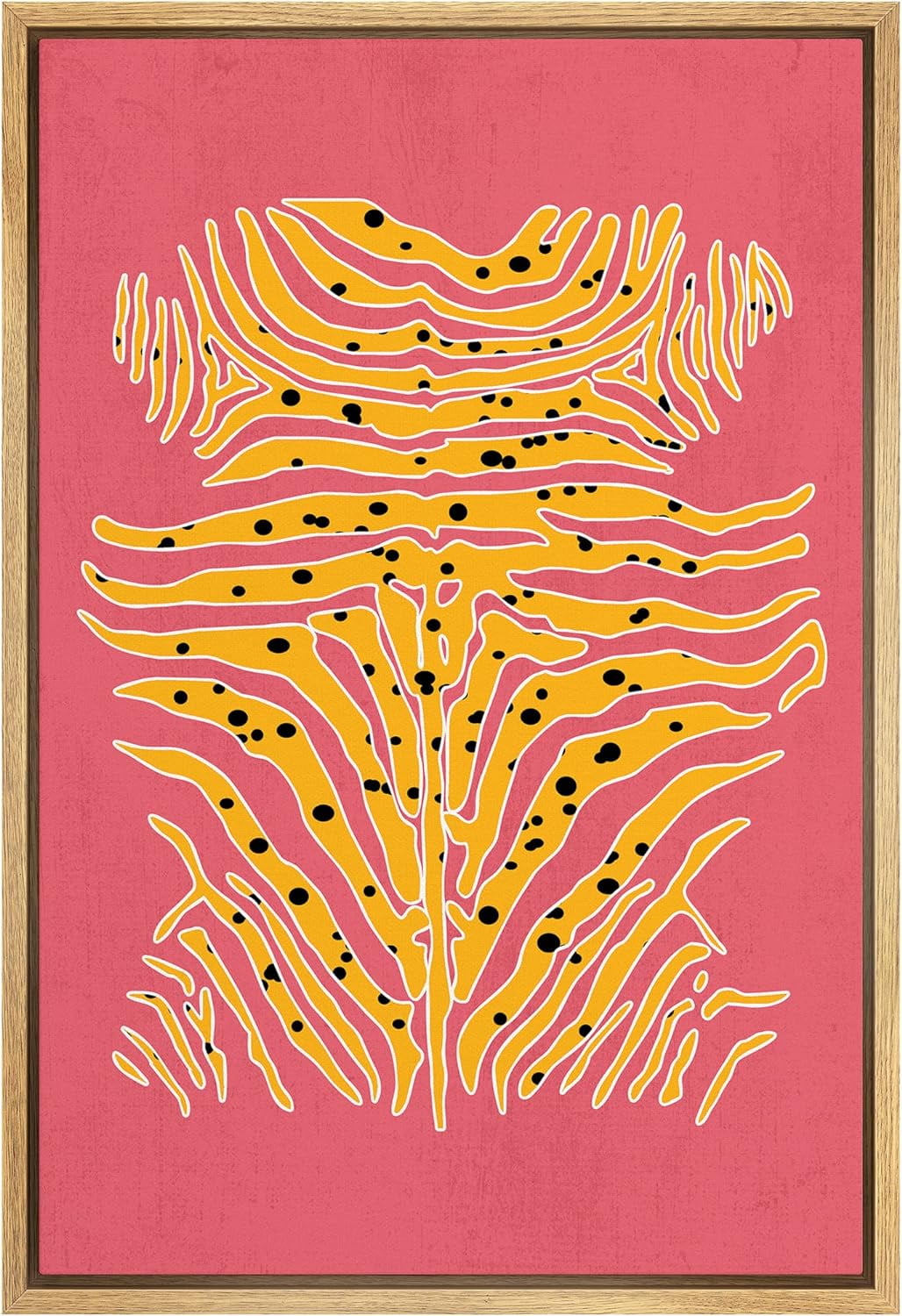 IDEA4WALL Framed Canvas Print African Cheetah Cat Cartoon Rug Pattern ...