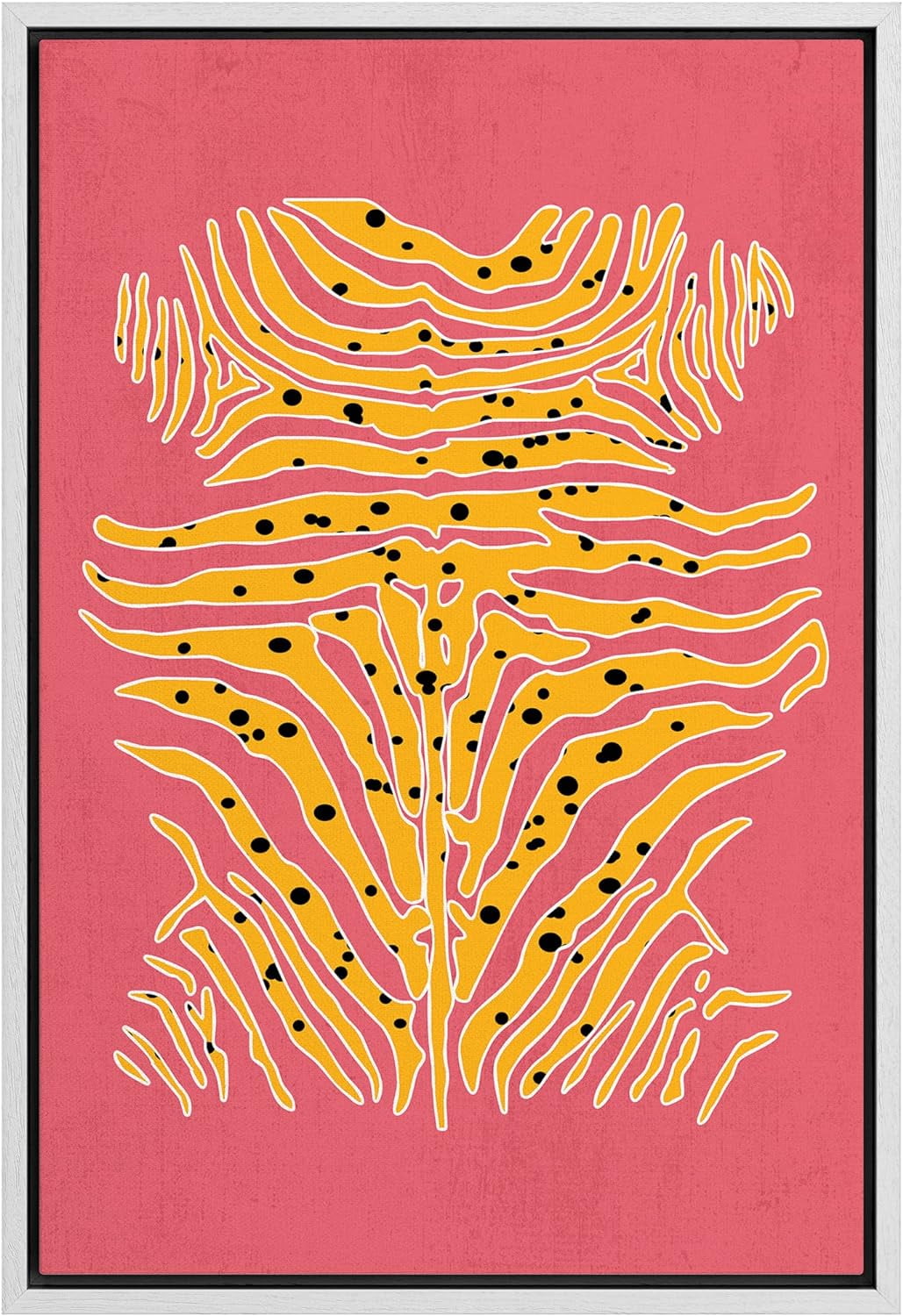 IDEA4WALL Framed Canvas Print African Cheetah Cat Cartoon Rug Pattern ...