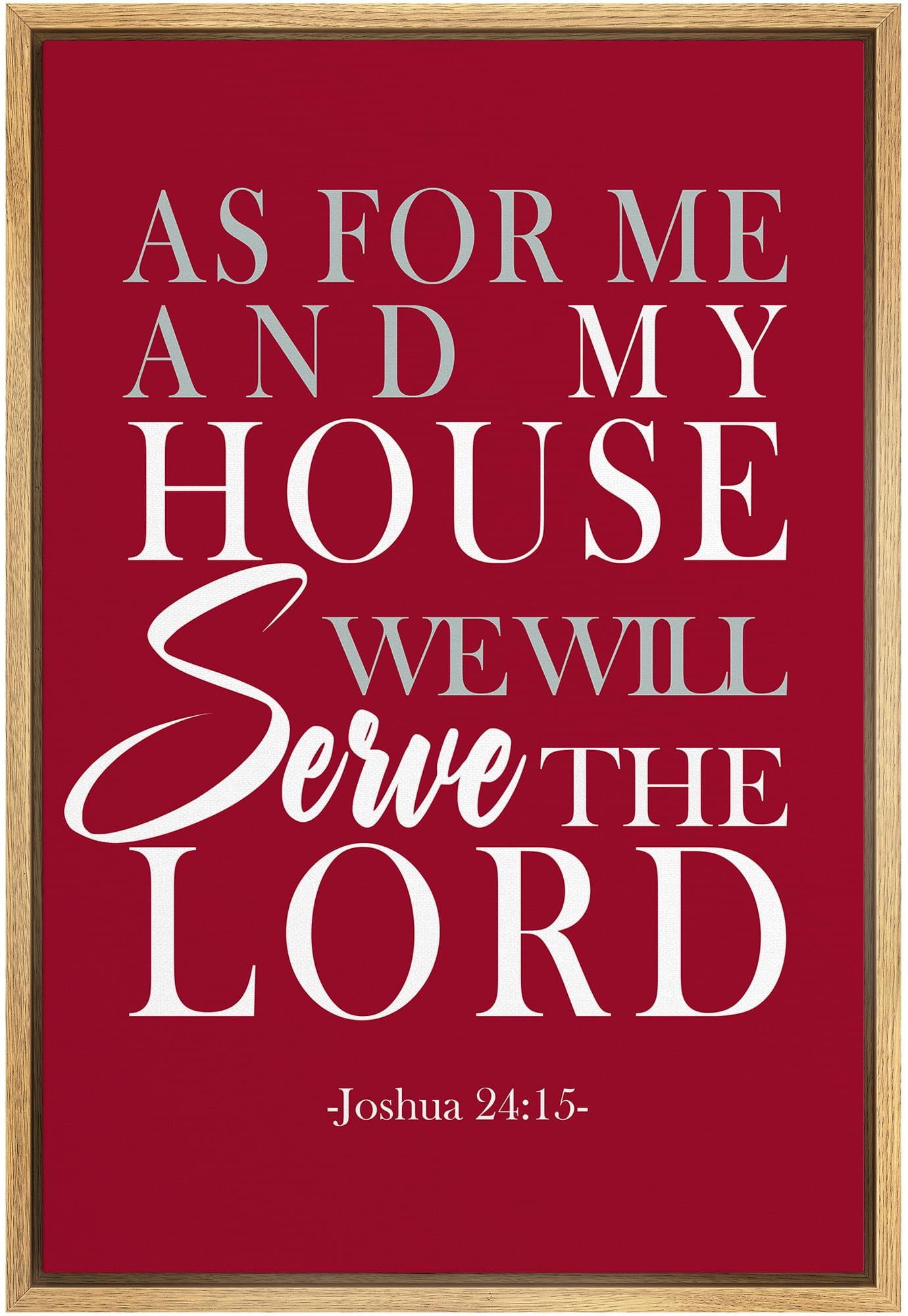 IDEA4WALL Framed Canvas Print Faith-Inspired As for Me and My House, We ...
