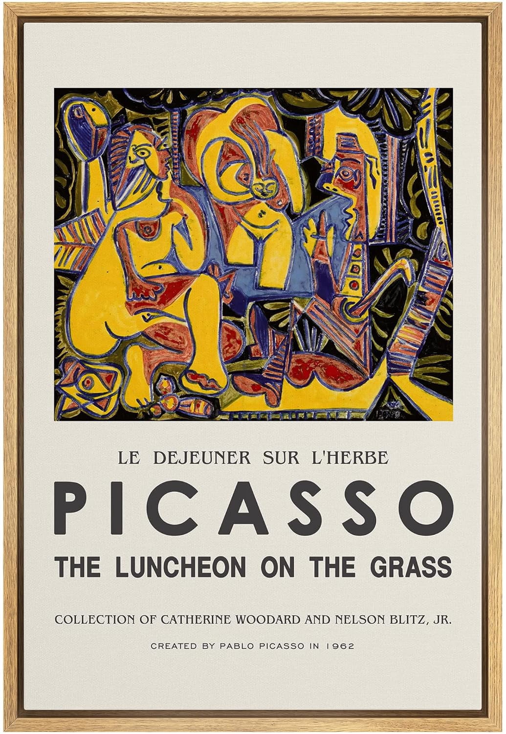 IDEA4WALL Framed Canvas Print Lunch on The Grass by Pablo Picasso ...