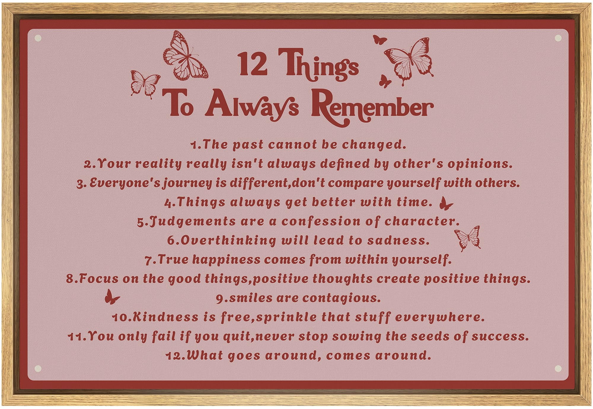 IDEA4WALL Framed Canvas Print Positive Life Reminders 12 Things To ...