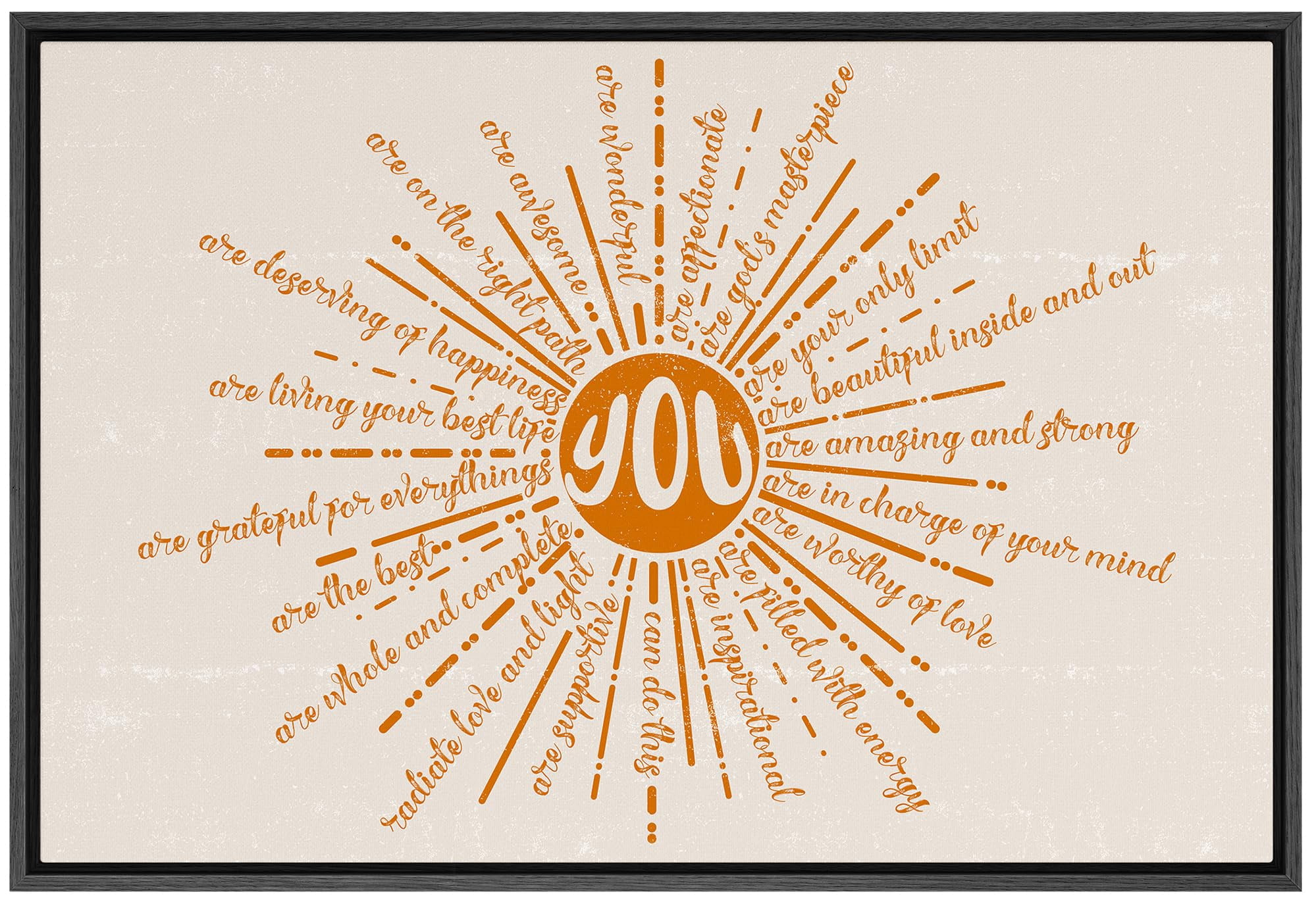 IDEA4WALL Framed Canvas Print Radiant Affirmations Uplifting ...