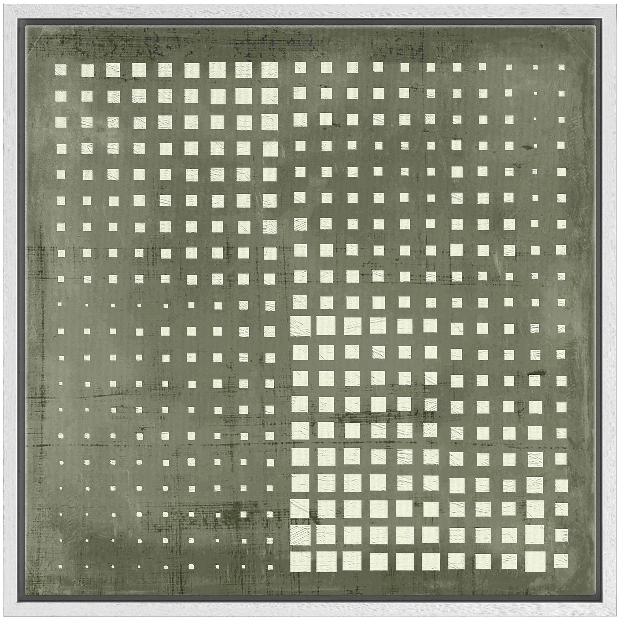 IDEA4WALL Framed Canvas Print Wall Art Abstract Grayscale Dot Matrix ...