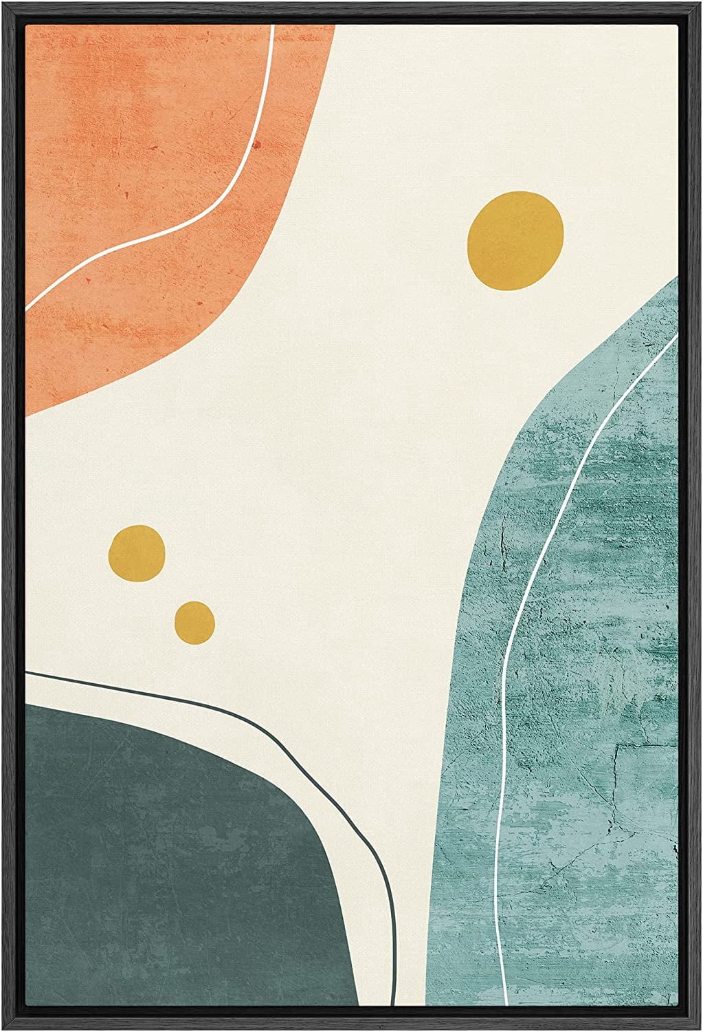 IDEA4WALL Framed Canvas Print Wall Art Geometric Pastel Vibrant Polygon ...