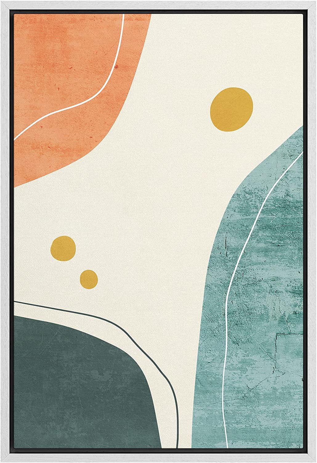 IDEA4WALL Framed Canvas Print Wall Art Geometric Pastel Vibrant Polygon ...