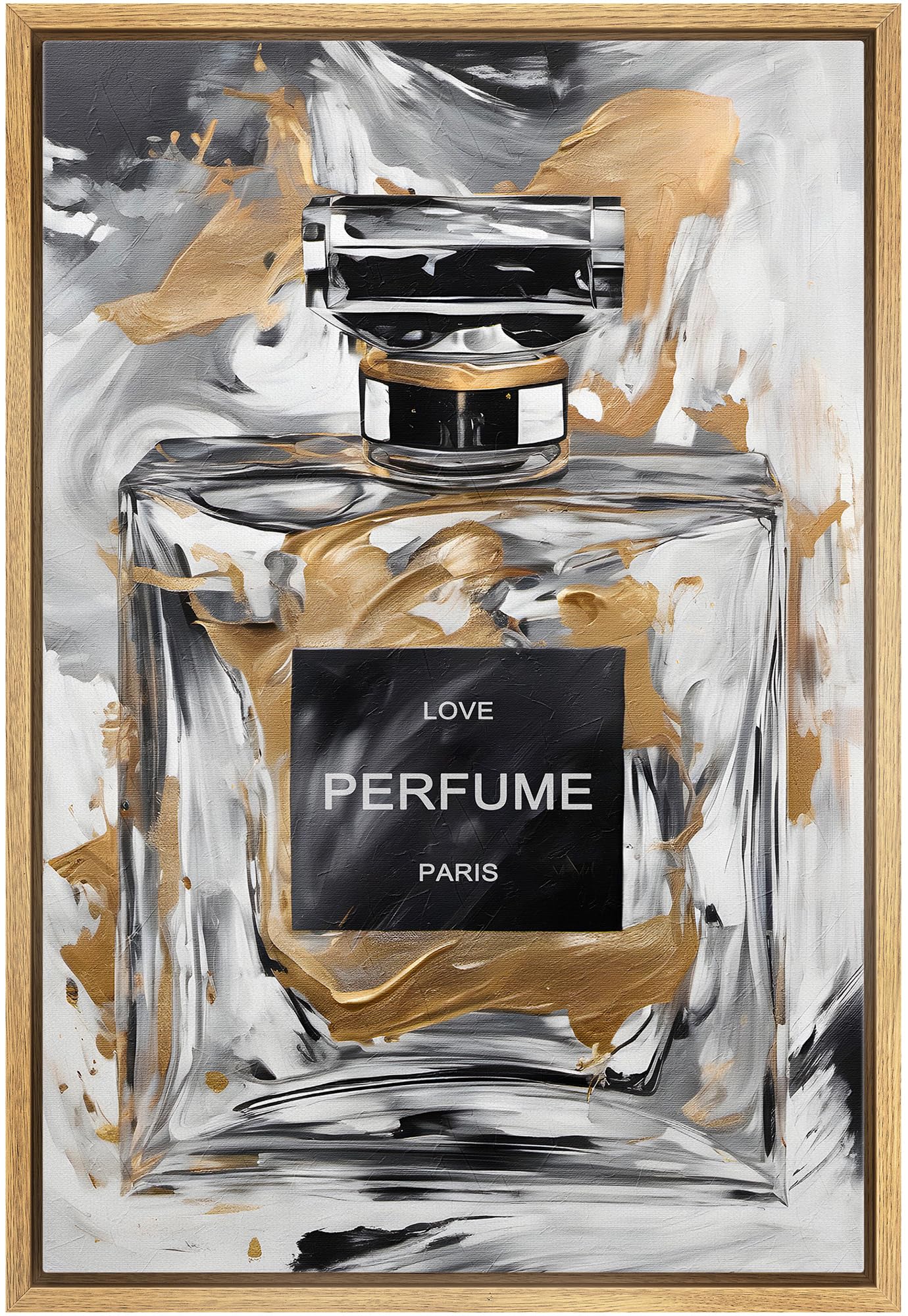 IDEA4WALL Framed Canvas Print Wall Art Perfume Bottle Chic Abstract ...
