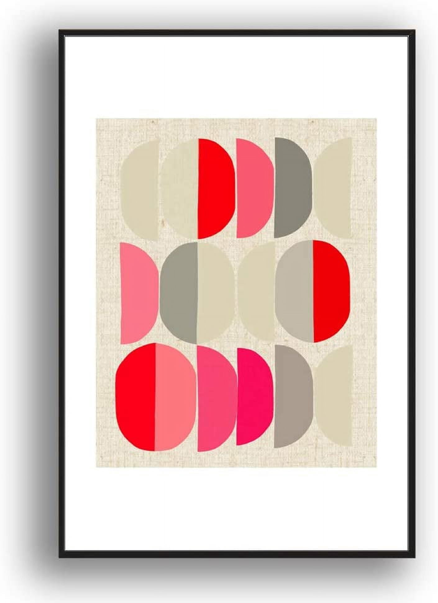 IDEA4WALL Framed Canvas Print Wall Art Pink, Red, Yellow & Gray ...