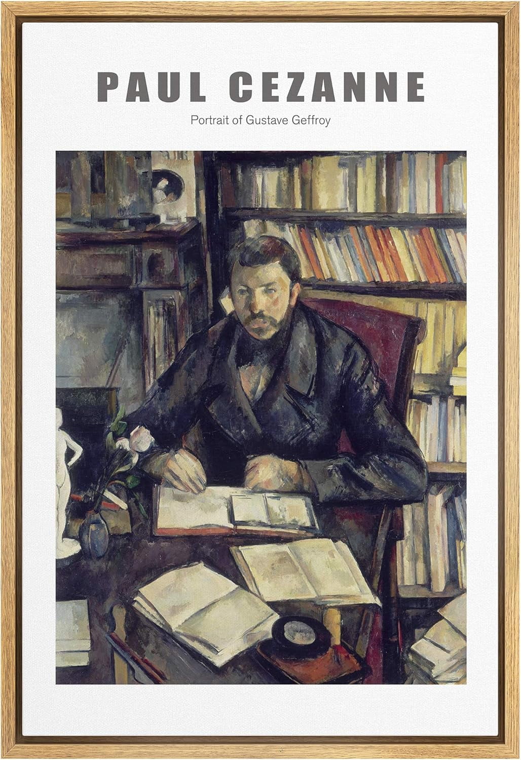 IDEA4WALL Framed Canvas Print Wall Art Portrait of Gustave Geffroy Master Artist Paul C?zanne ...