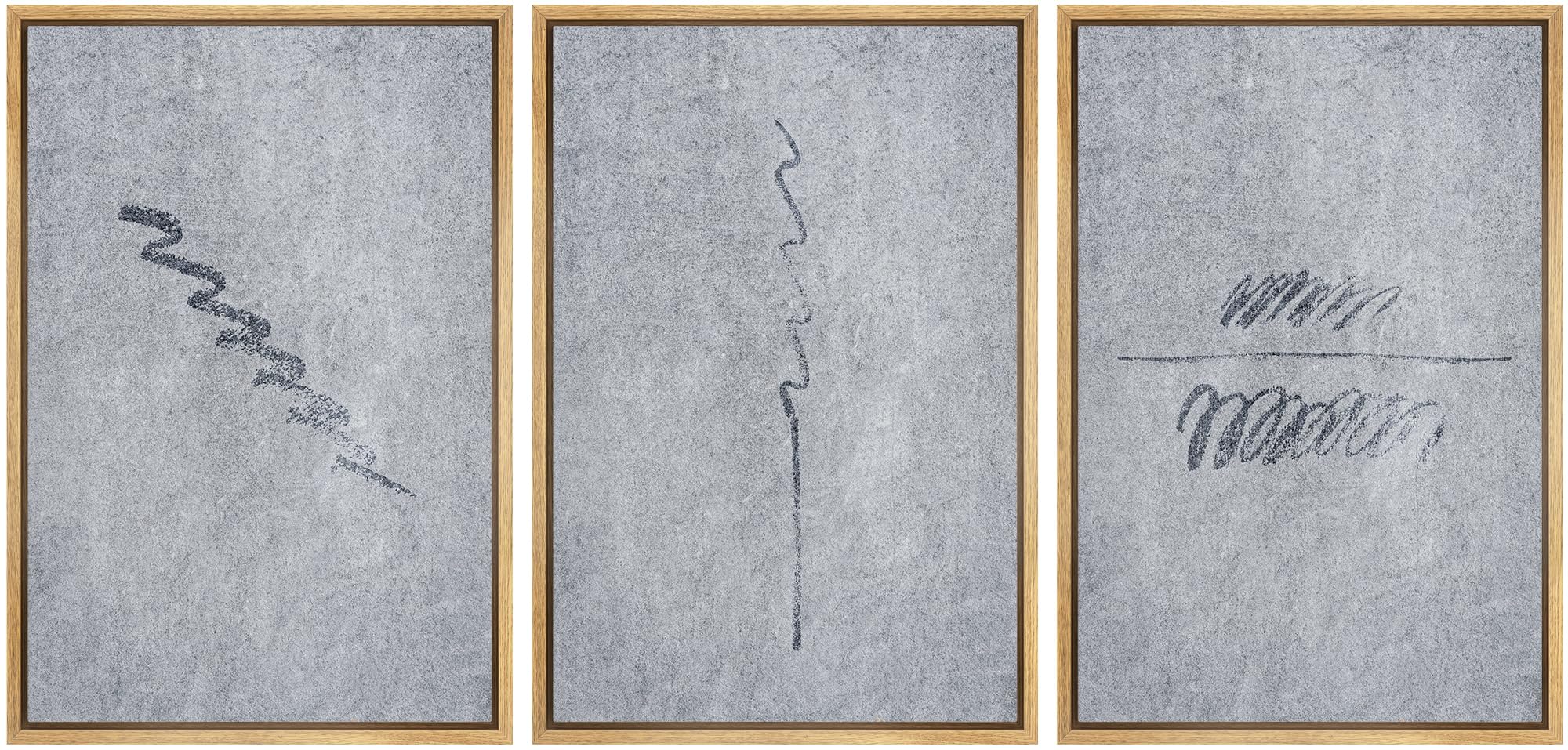 IDEA4WALL Framed Canvas Print Wall Art Set of 3 Neutral Brush Strokes ...