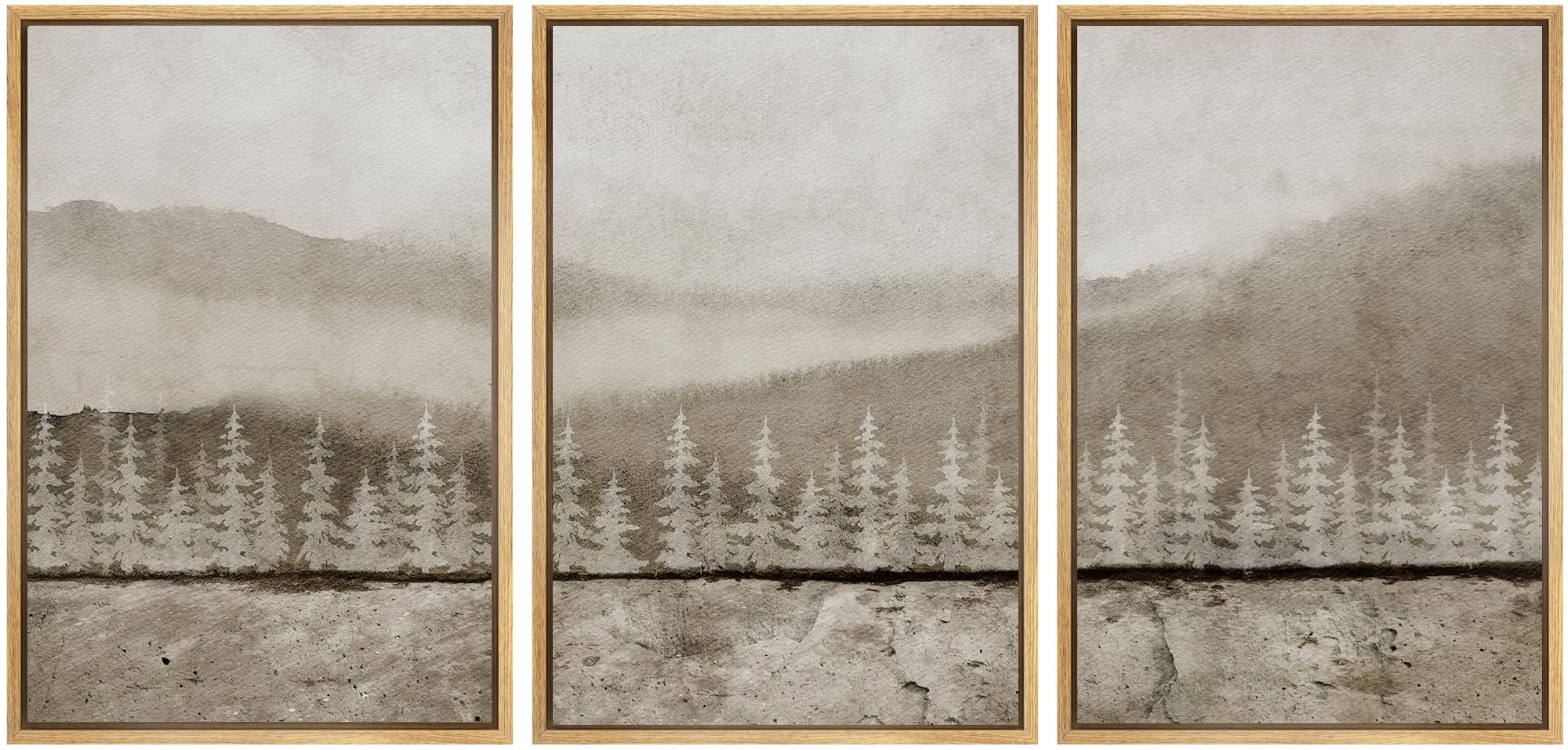 IDEA4WALL Framed Canvas Print Wall Art Set of 3 Whispers of the ...