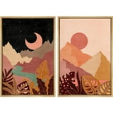 IDEA4WALL Framed Canvas Print Wall Art Set Crescent Moon Desert Sun ...