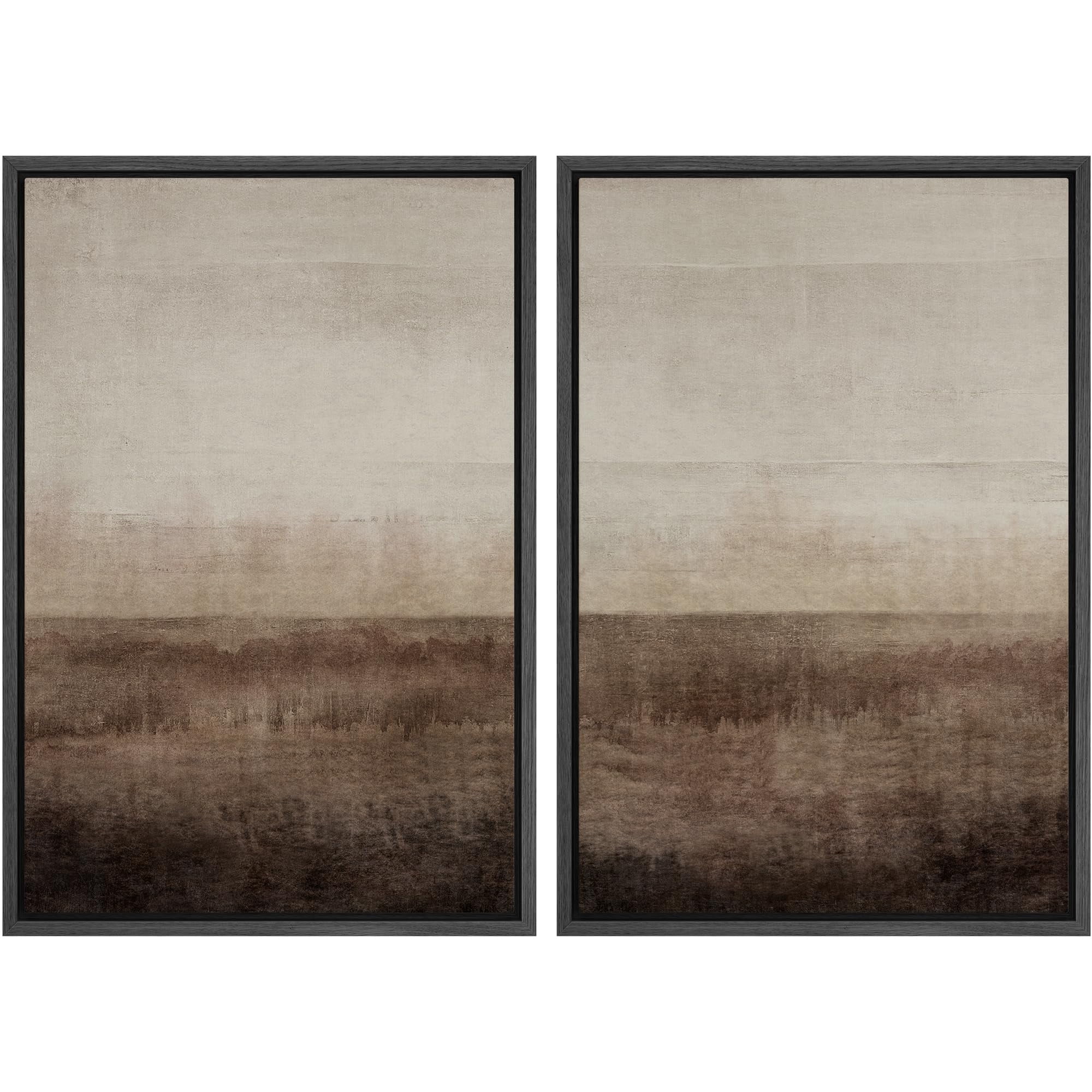 IDEA4WALL Framed Canvas Print Wall Art Set Earthen Layers Abstract ...