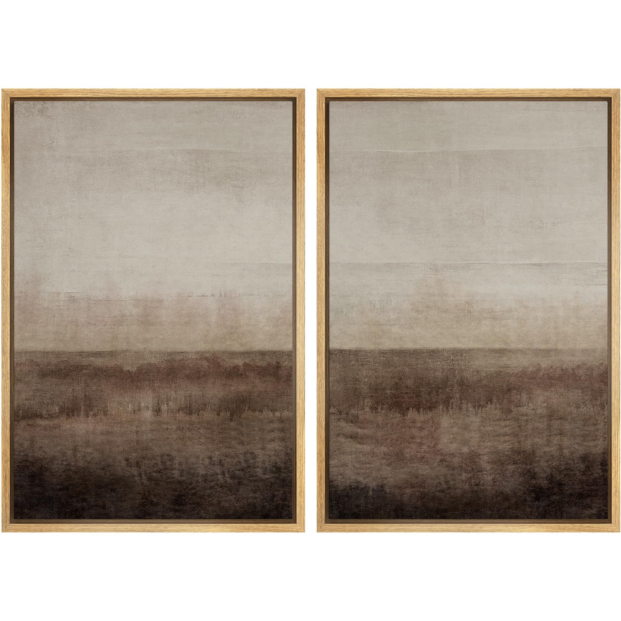 IDEA4WALL Framed Canvas Print Wall Art Set Earthen Layers Abstract ...