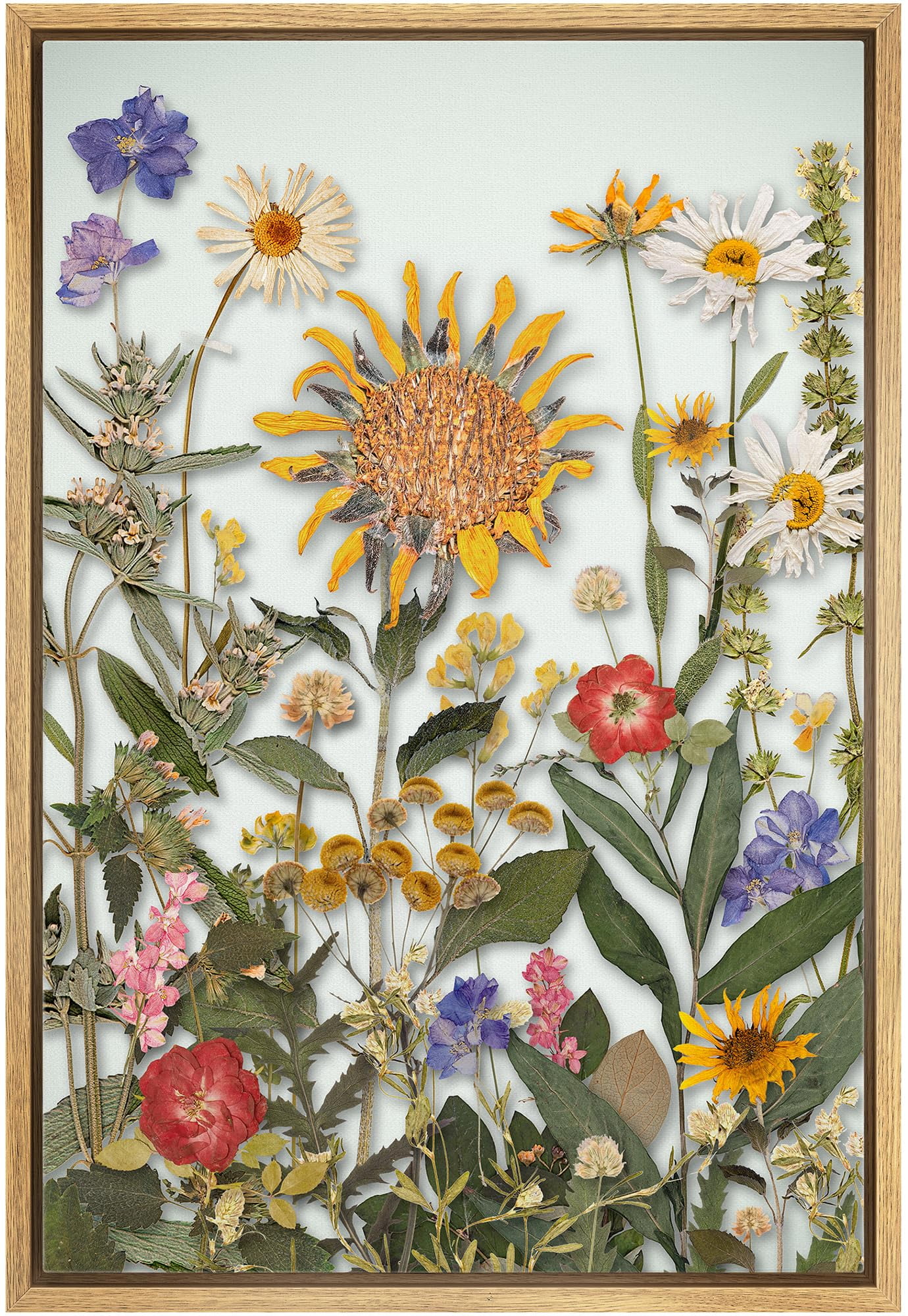 IDEA4WALL Framed Canvas Wall Art Botanical Floral Arrangement with ...