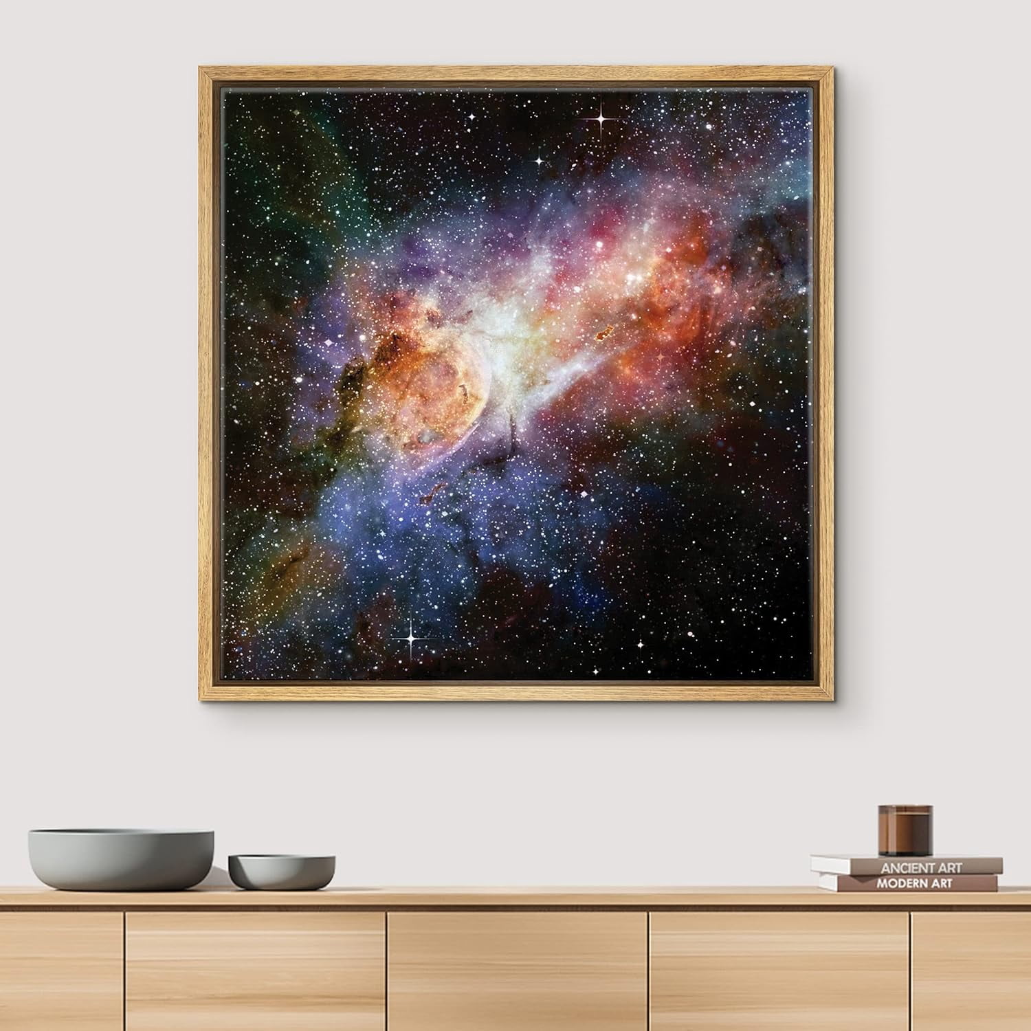 IDEA4WALL Framed Canvas Wall Art Cosmic Mystic Waterdrop Planet Galaxy ...