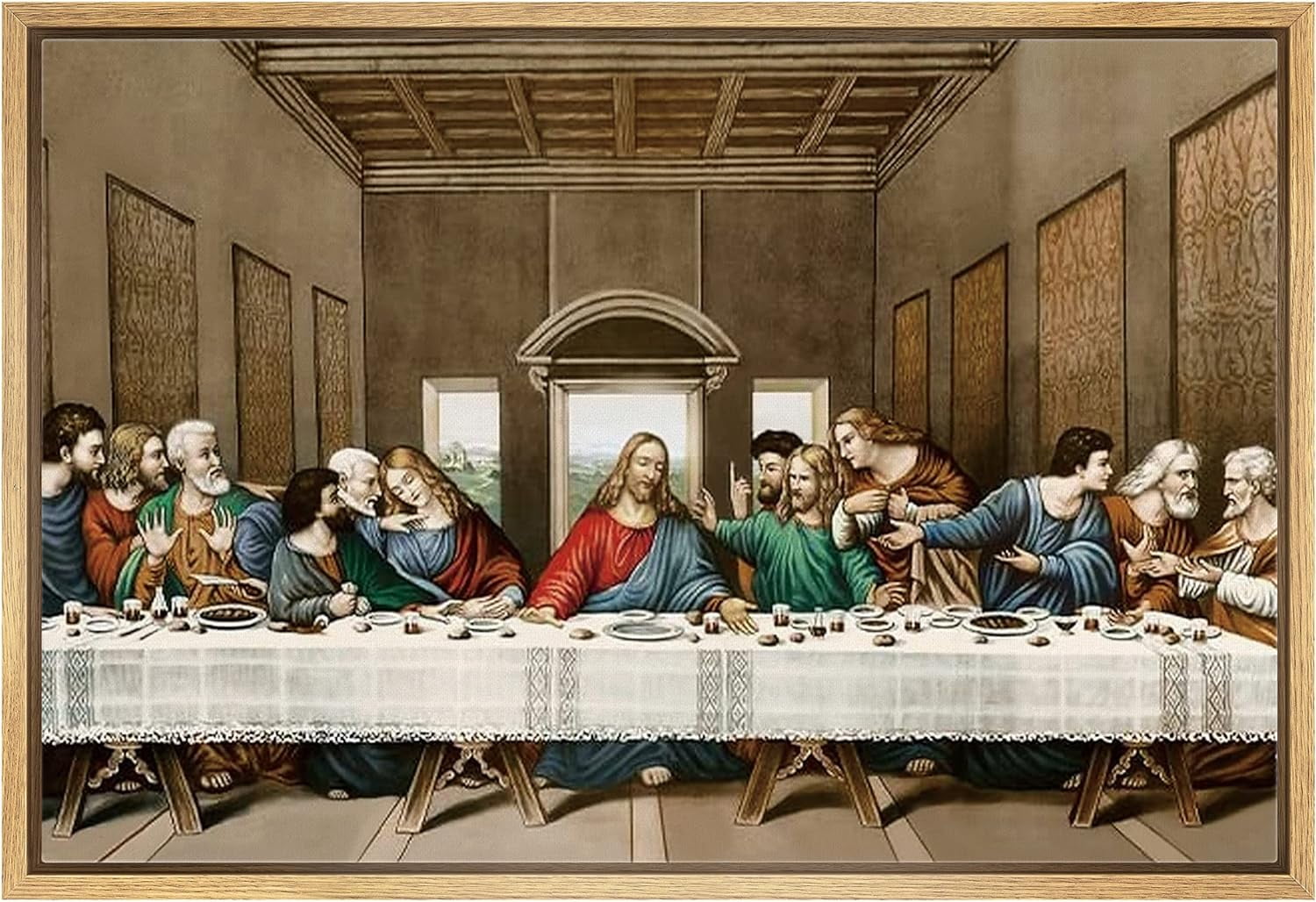 La Ultima Cena Framed Canvas Wall Art, Leonardo Da Chile | Ubuy