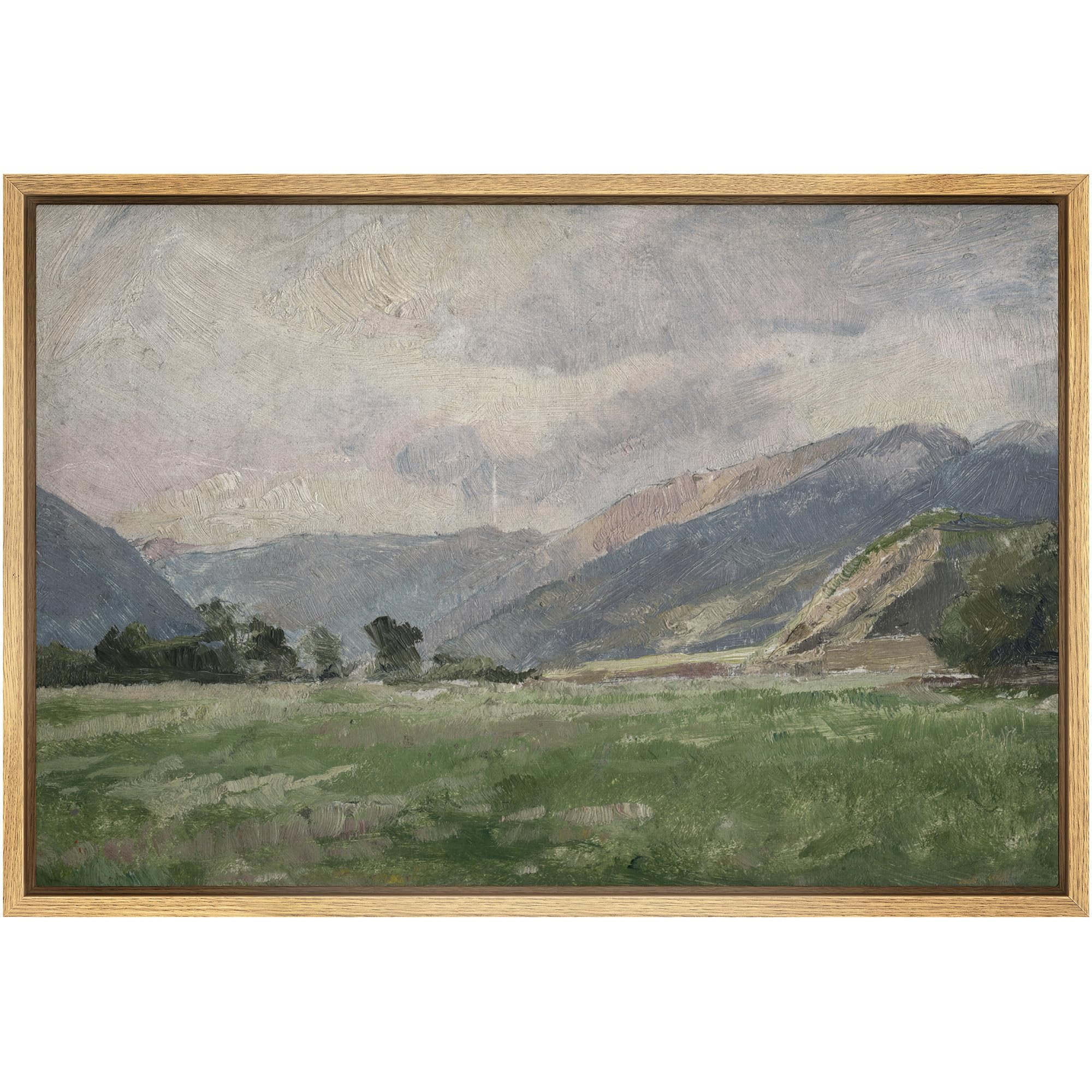 IDEA4WALL Framed Canvas Wall Art Pastoral Valley Landscape Classic Impressionist Countryside ...