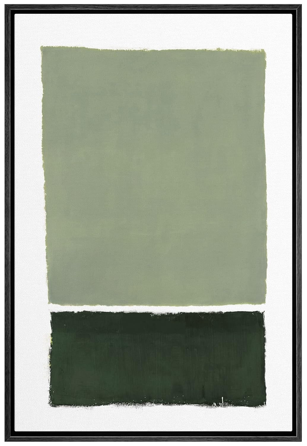 IDEA4WALL Framed Canvas Wall Art Sage Green Rothko Geometric Color ...