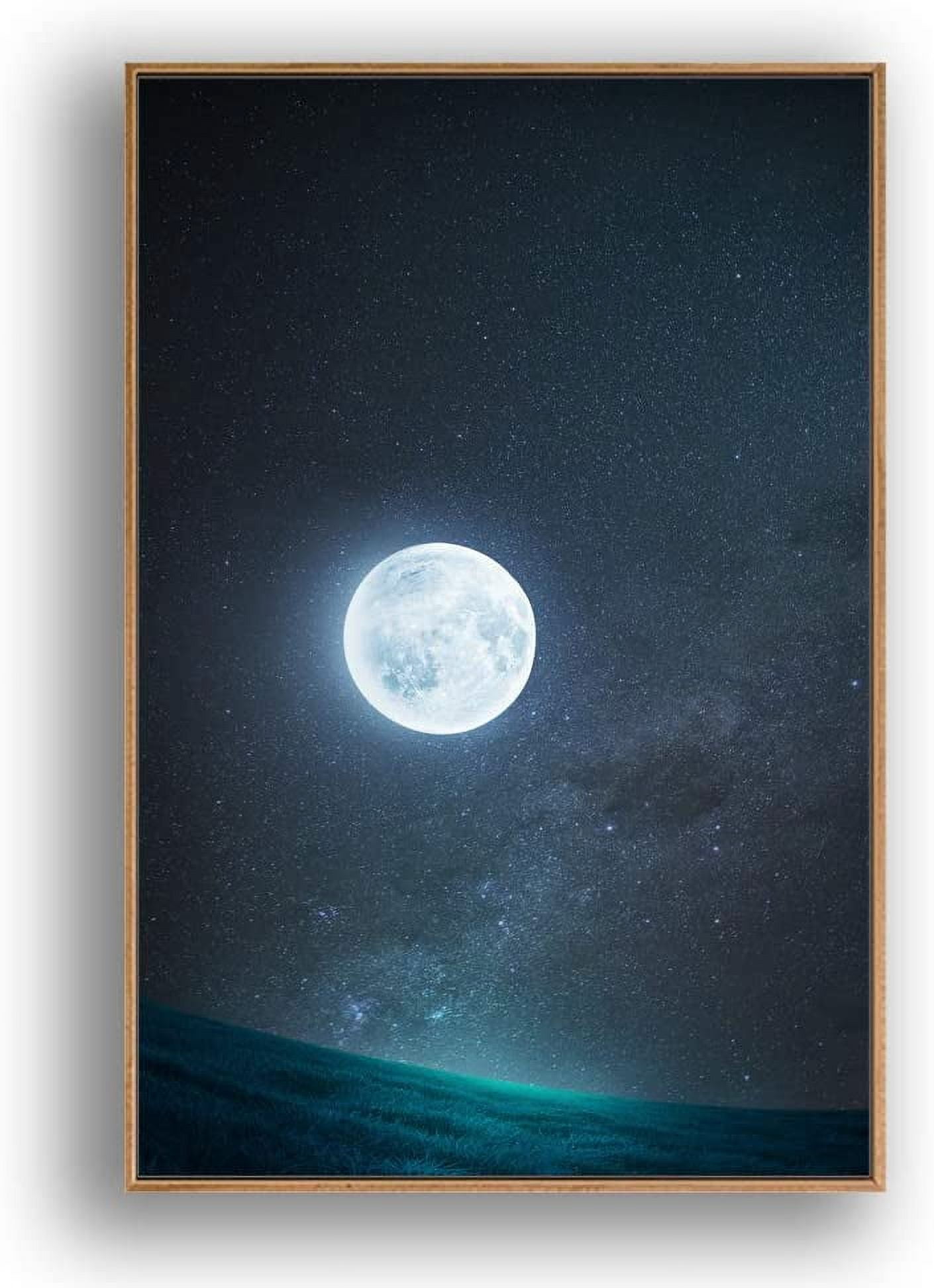 IDEA4WALL Framed Canvas Wall Art for Living Room, Bedroom Moon with ...