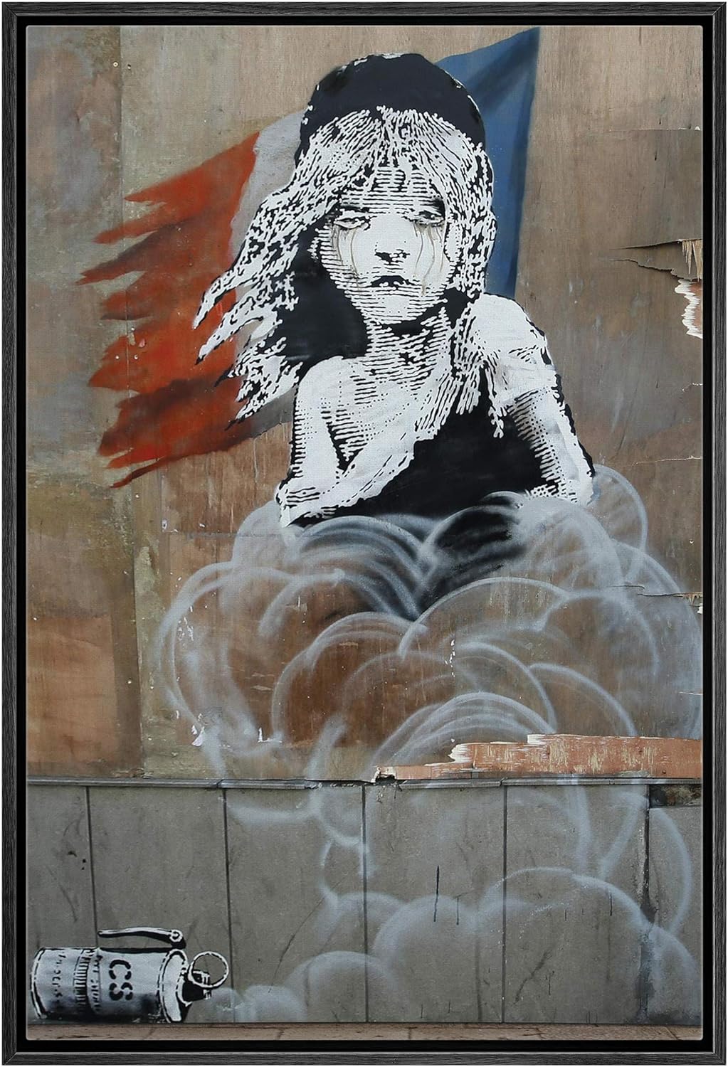 IDEA4WALL Framed Wall Art Banksy Style French Girl Les Miserables ...