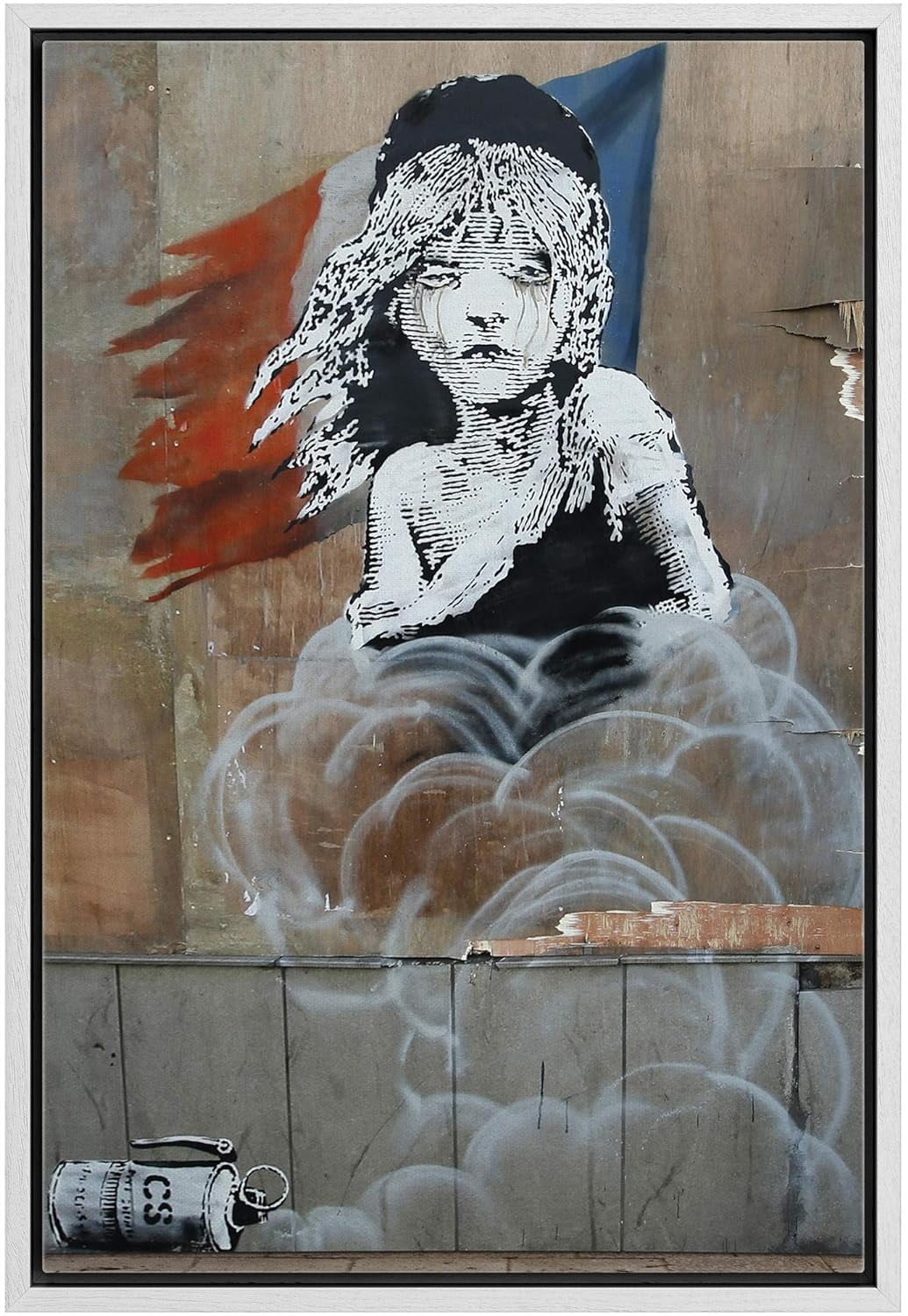 IDEA4WALL Framed Wall Art Banksy Style French Girl Les Miserables ...