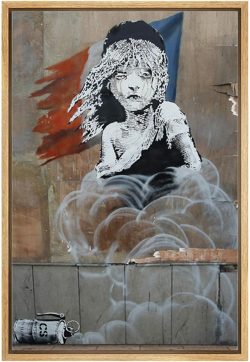 IDEA4WALL Framed Wall Art Banksy Style French Girl Les Miserables ...
