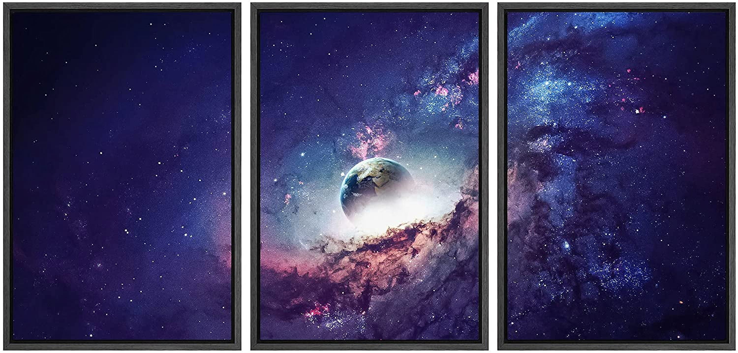 IDEA4WALL Framed Wall Art Canvas Print Set Interstellar Cloud Star ...