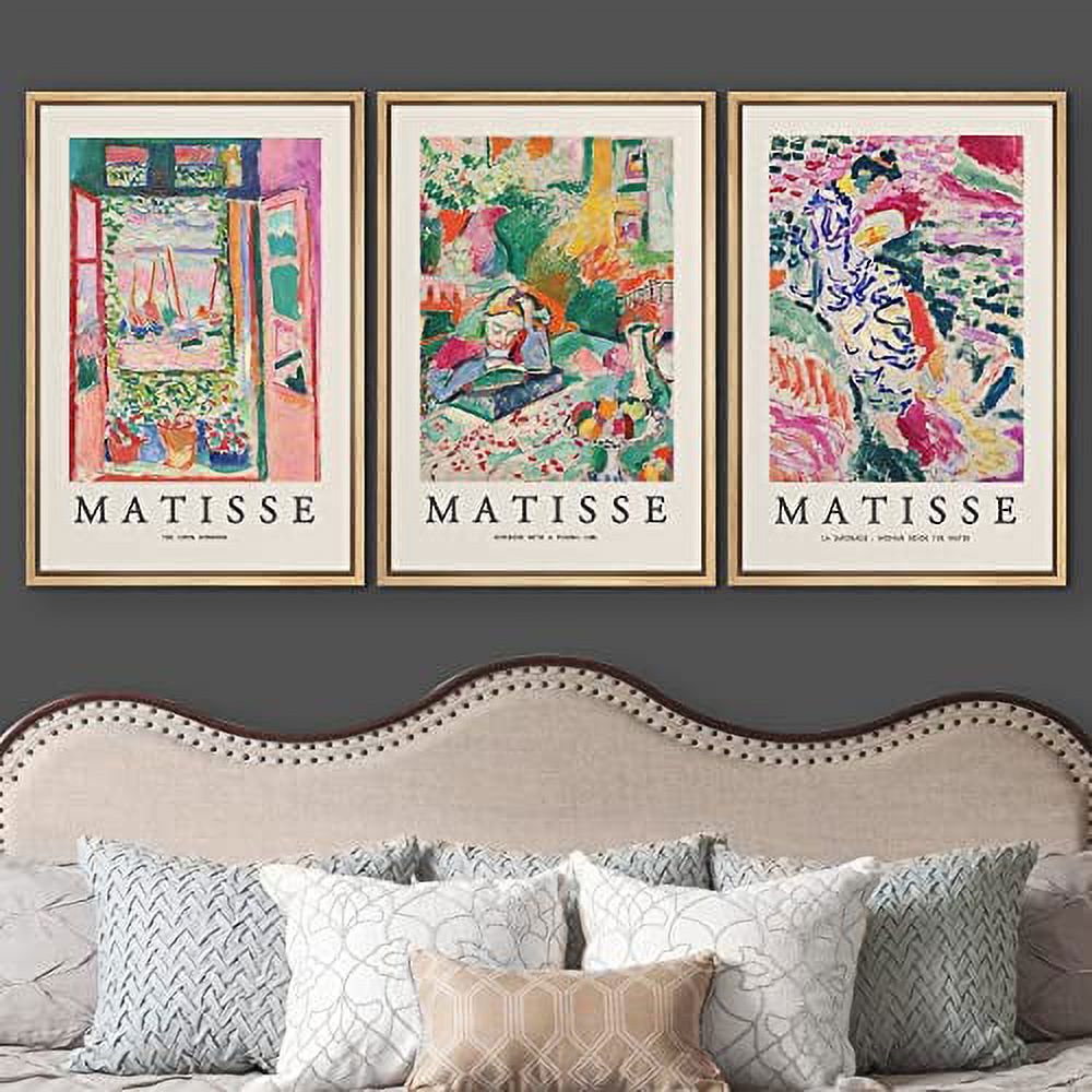 IDEA4WALL Framed Wall Art Print Set French Floral Rainbow Landscapes Henri Matisse Nature Plants ...