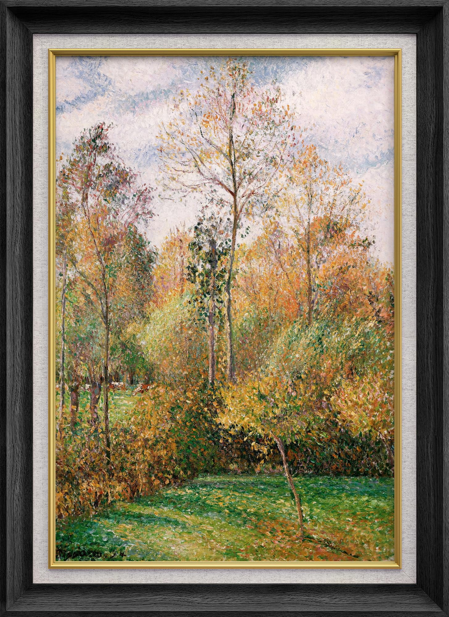 IDEA4WALL Premium Frame Wall Art Autumn Trees in Sunlight by Camille ...